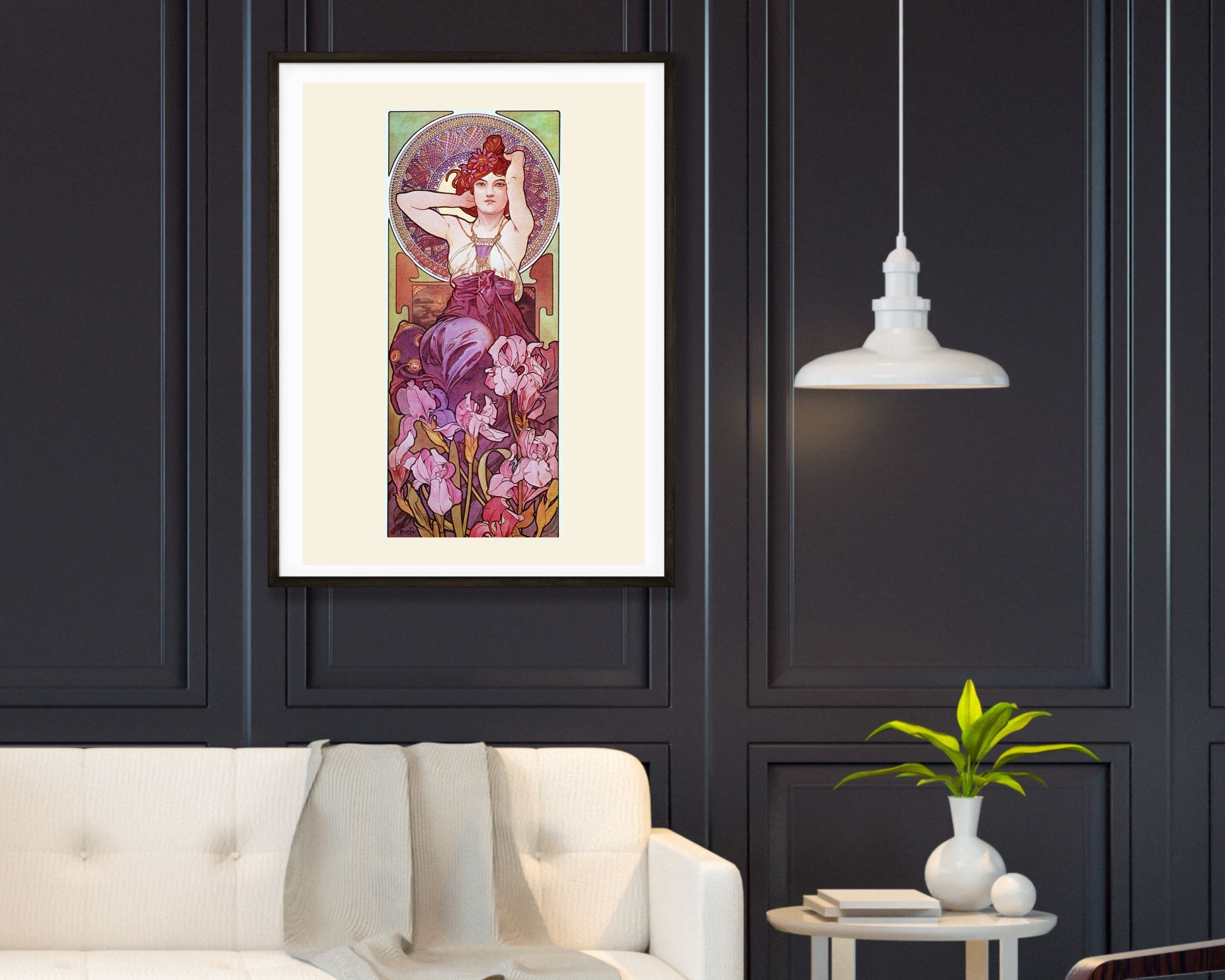 Alphonse Mucha Amethyst From the Precious Stones Series 1900. Vintage ...