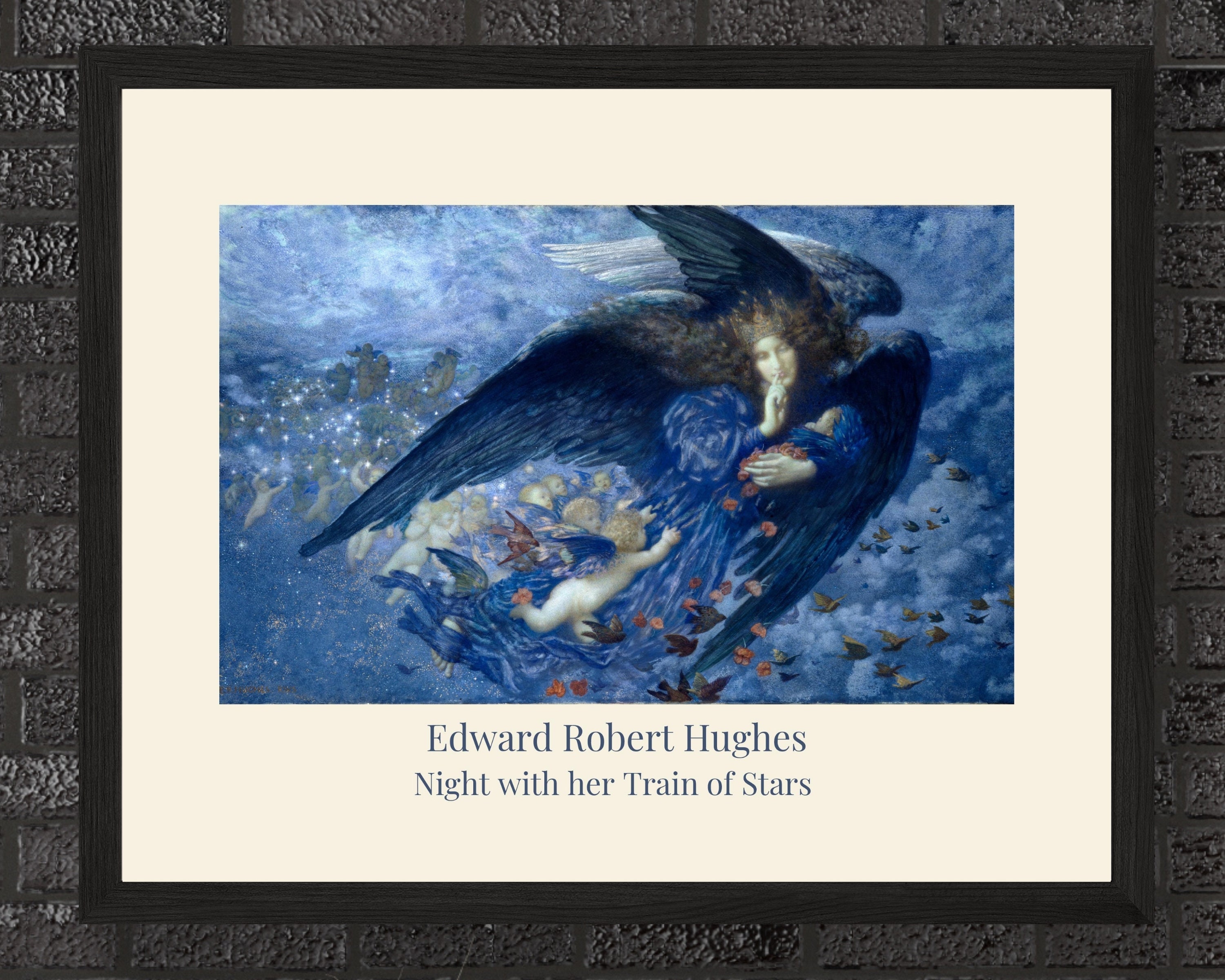 Edward Robert Hughes, Nacht mit ihrem Zug der Sterne, Wand-Dekor-Kunst ...