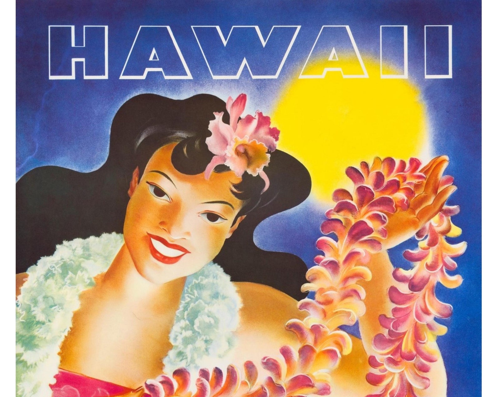 Hawaii Aloha A4 Digital Download Retro Travel Poster Wall Art - Etsy