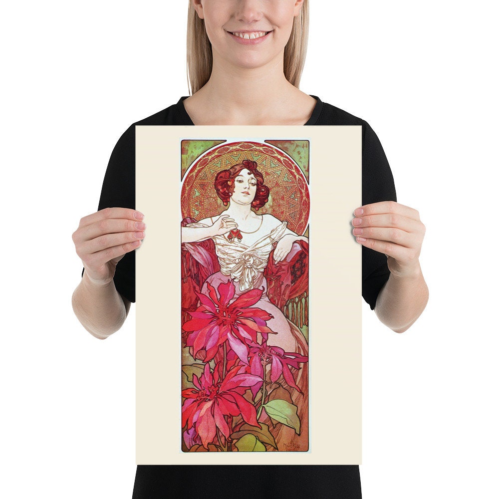 Alphonse Mucha Ruby From the Precious Stones Series 1900. - Etsy