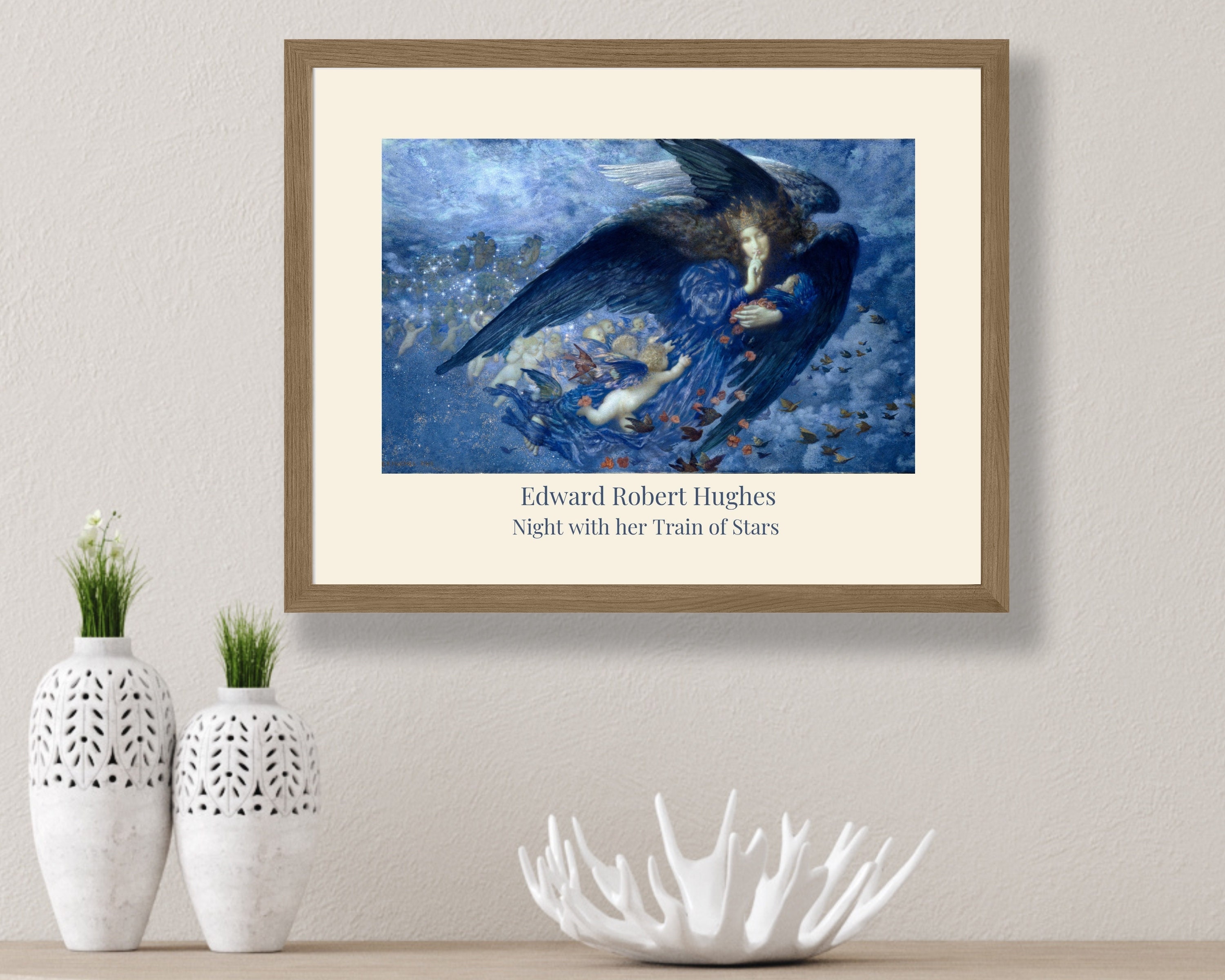 Edward Robert Hughes, Night With Her Train of Stars, Wall Decor Art ...