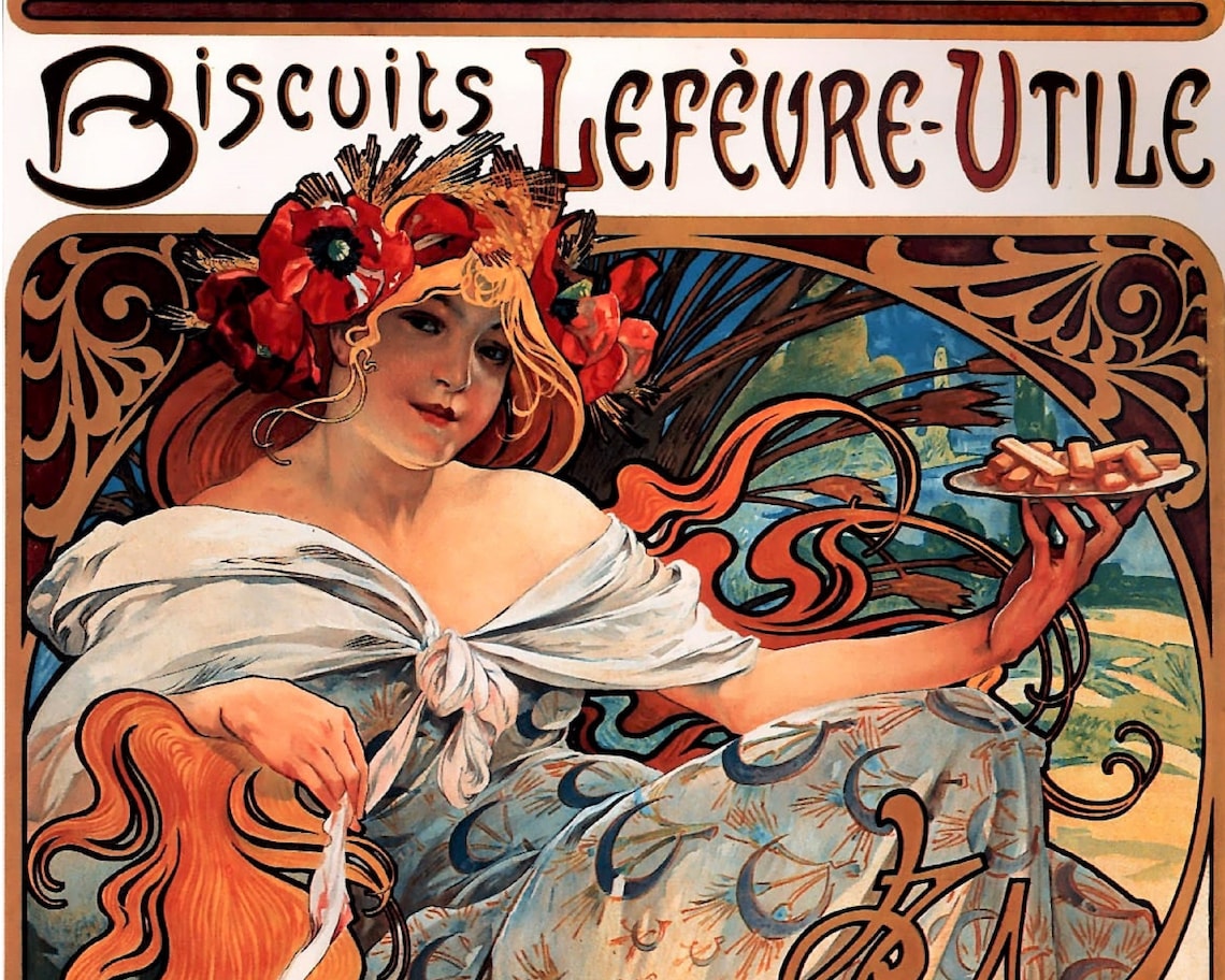 Alphonse Mucha Biscuits Lefèvre-utile Vintage Wall Decor - Etsy