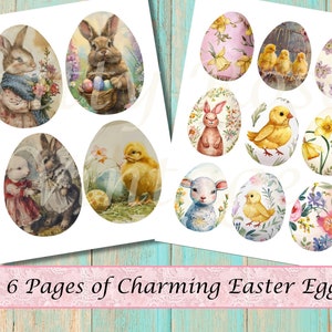 Easter Eggs Printables, Digital Download for Junk Journals ...