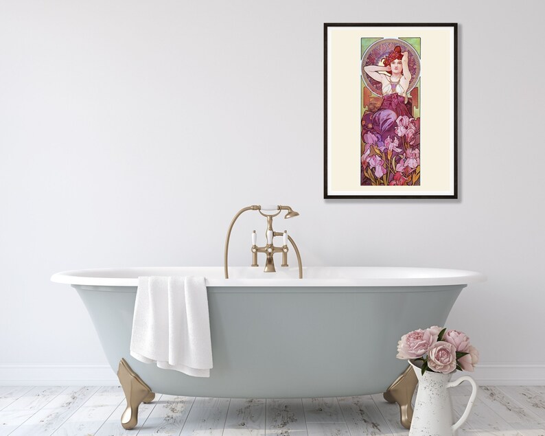 Alphonse Mucha Amethyst From the Precious Stones Series 1900. Vintage ...