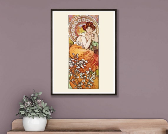 Alphonse Mucha Topaz uit The Precious Stones Series 1900. | Etsy Nederland