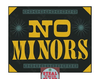 No Minors Sign - Etsy