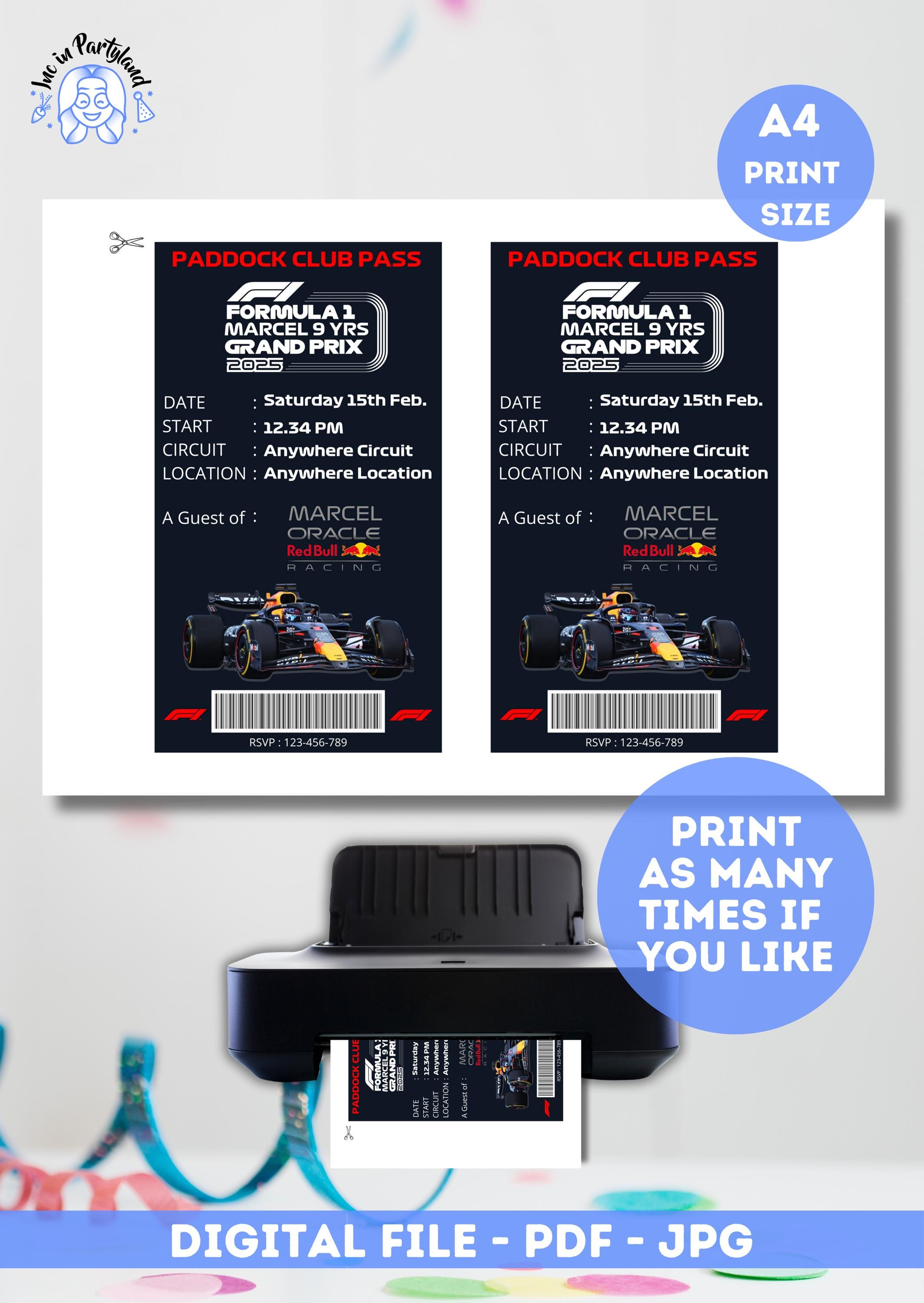 Digital Red Bull Formula 1 Invitation | Personalized Red Bull Racing ...