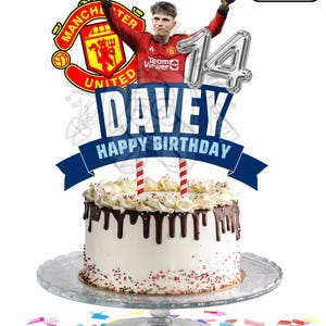 Manchester United Football Cake Topper Alejandro Garnacho Football ...