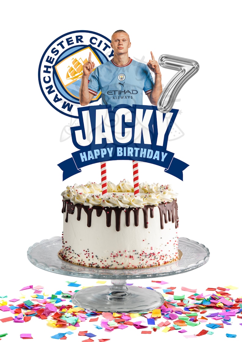Haaland Manchester City Birthday Cake Topper I MC Topper I Football ...