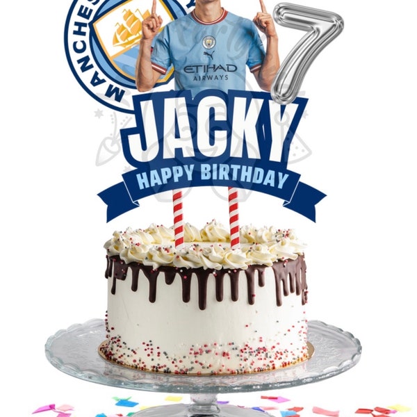 Manchester City Personalised Cake Topper - Etsy