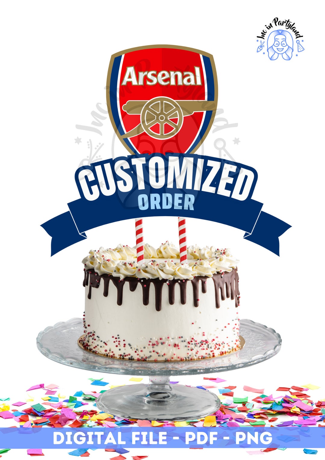 Arsenal Soccer Cake Topper Football Theme Name Cake Topper Soccer Theme ...