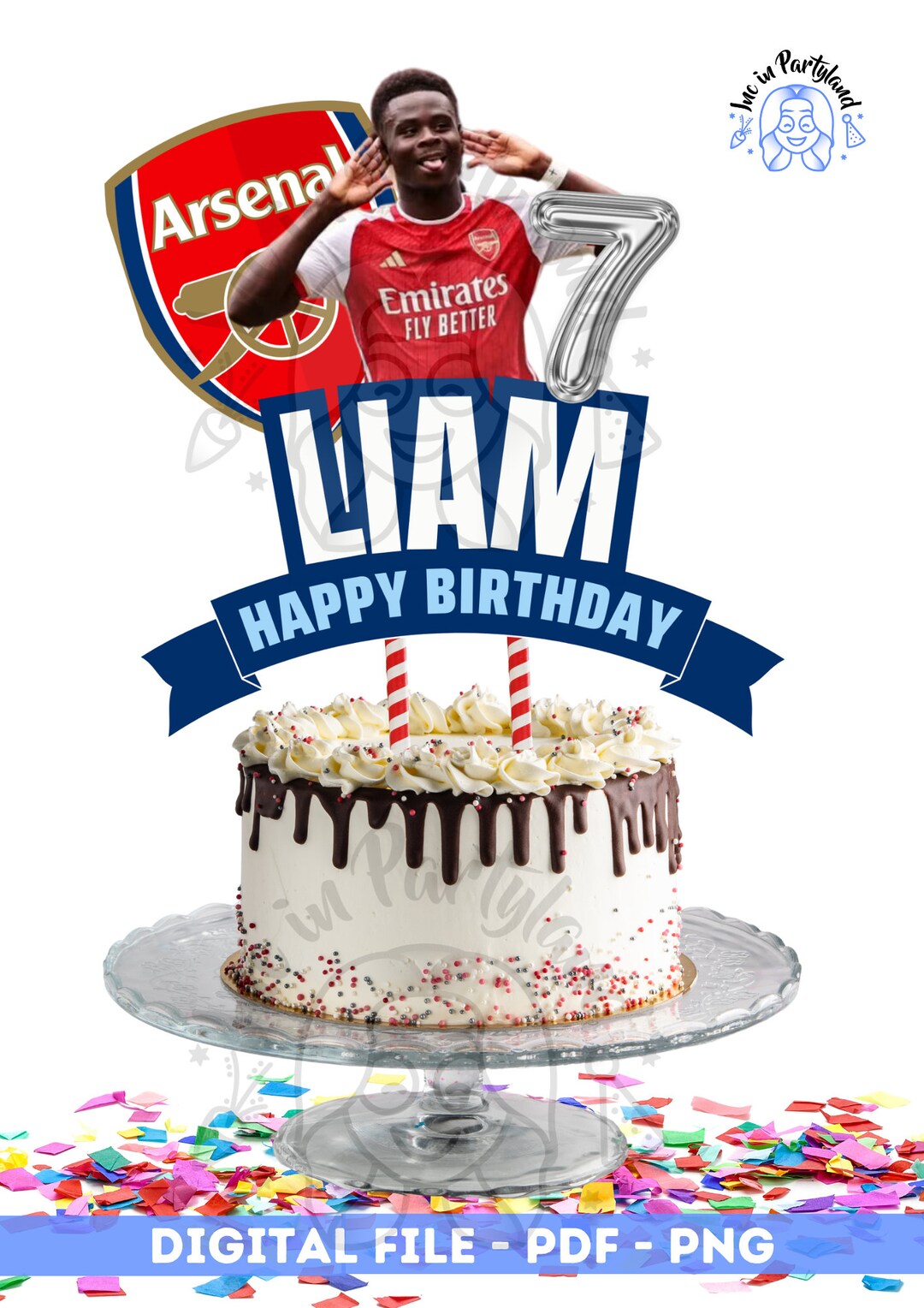 Printable Arsenal Cake Topper I Bukayo Saka I Football I Cake Topper I ...