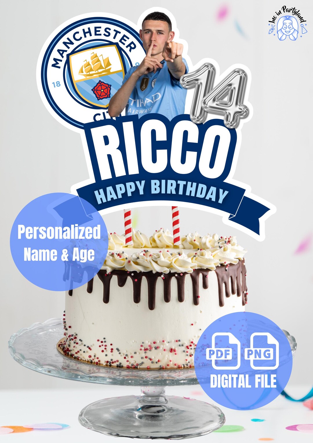 Foden Digital Cake Topper | Phil Foden | Soccer Cake Topper | Haaland ...