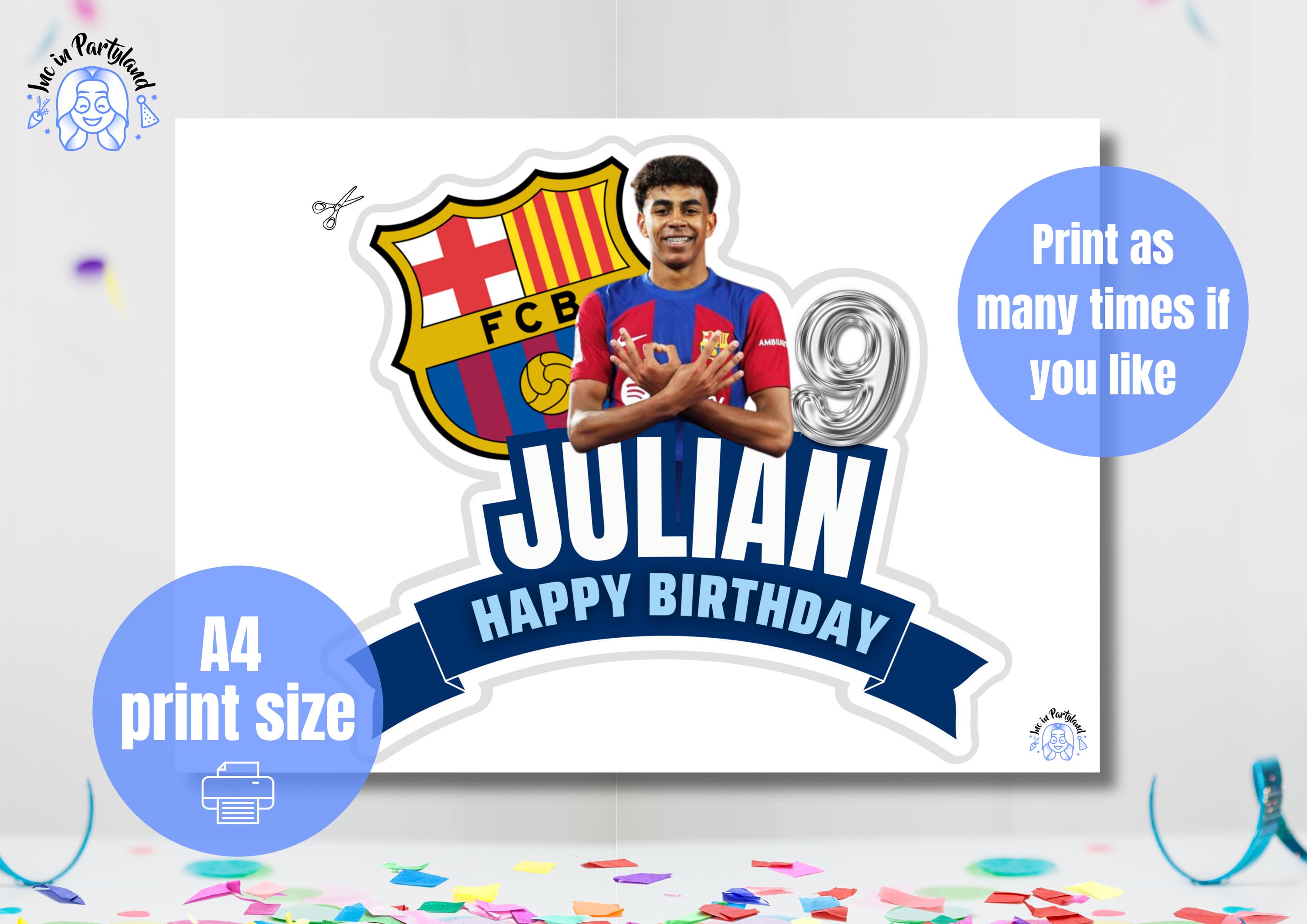 Digital Lamine Yamal FC Barcelona | Football Cake Topper | Football ...