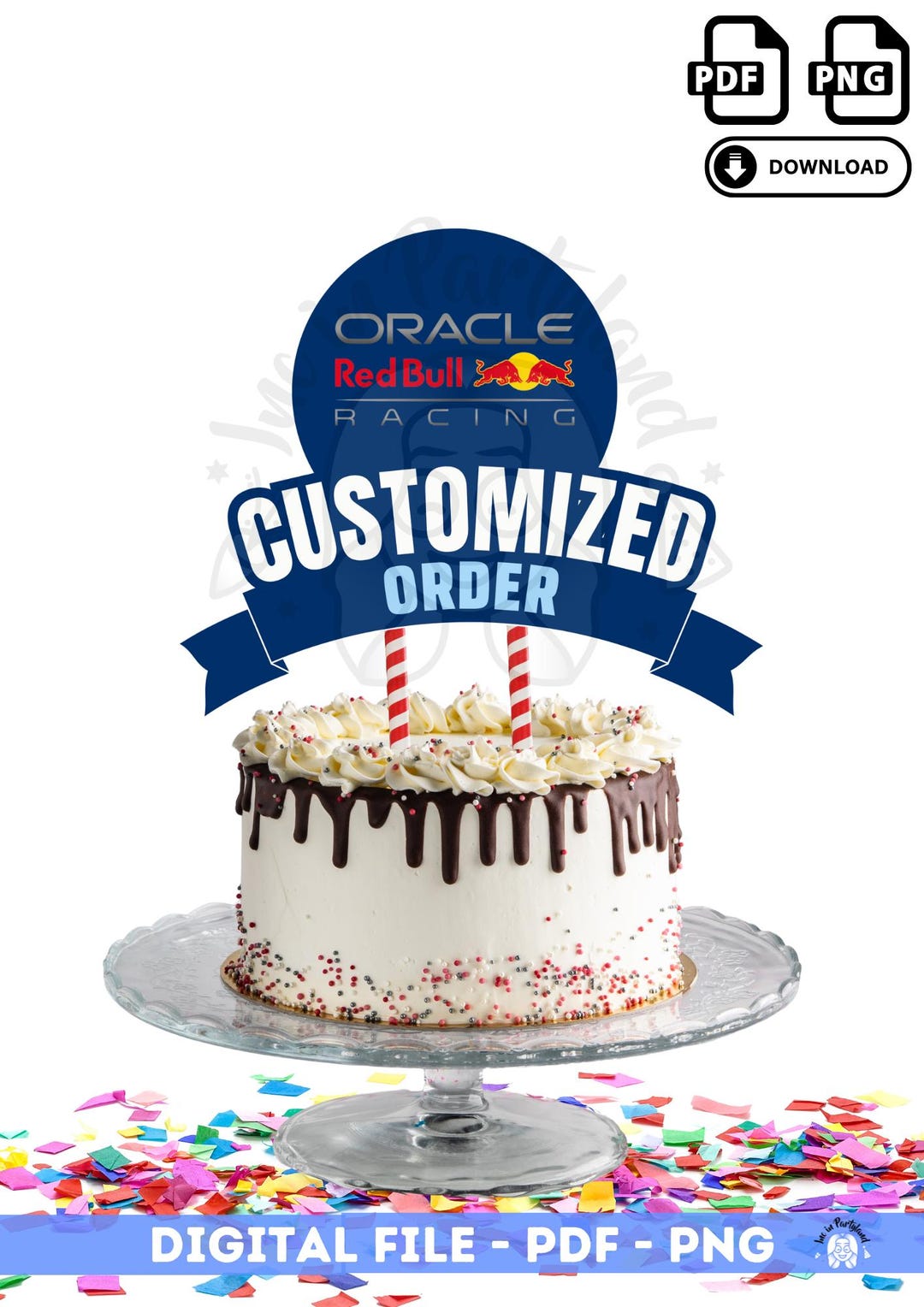 Red Bull Racing Cake Topper Formula 1 Party Formula 1 Birthday Red Bull ...