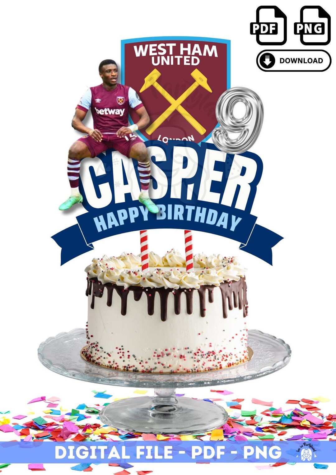 Football Cake Topper Mohammed Kudus West Ham United Football ...