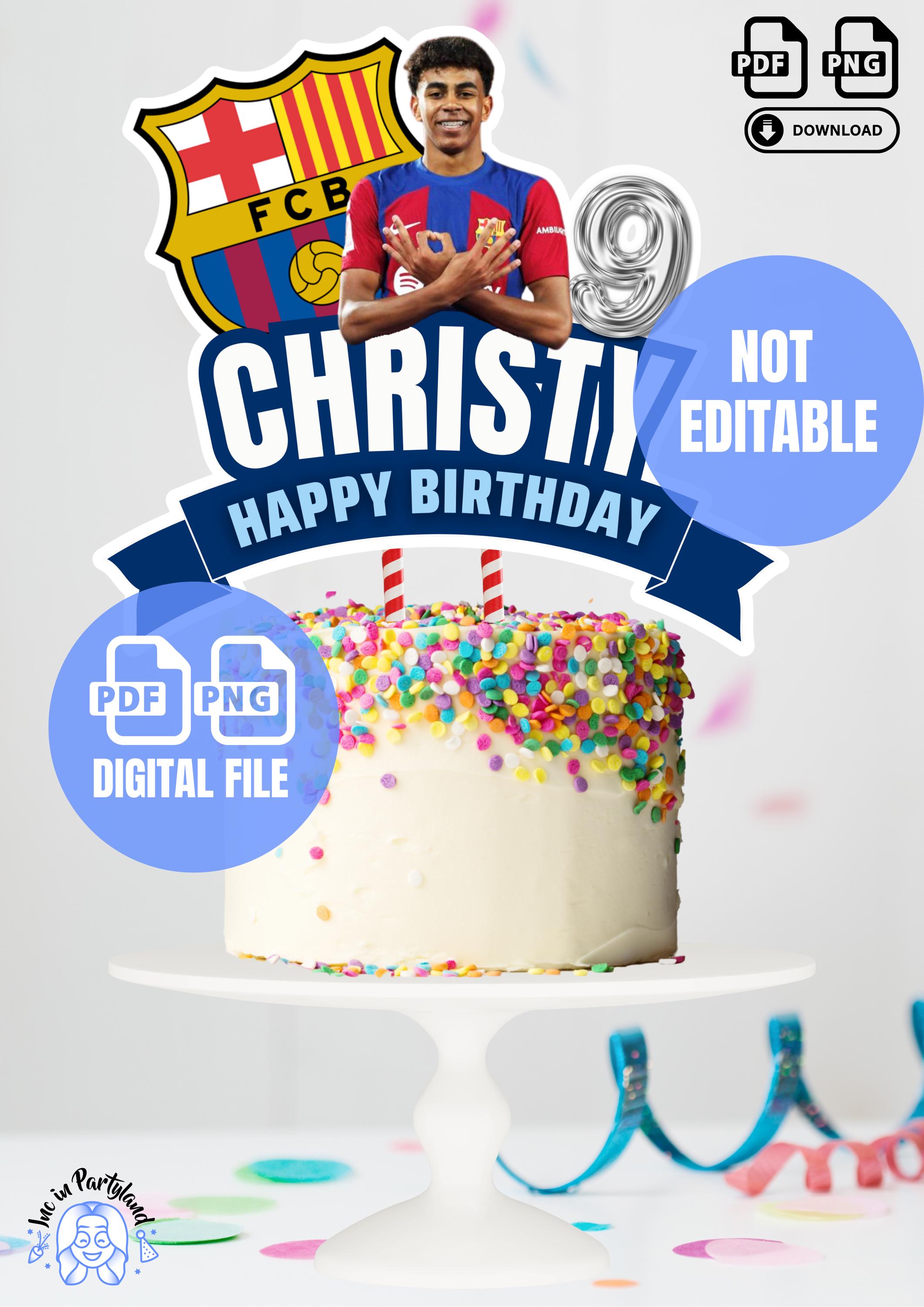 Digital Lamine Yamal FC Barcelona | Football Cake Topper | Football ...