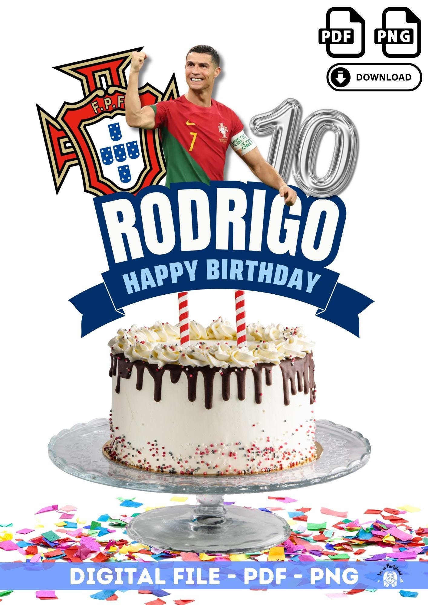Digital Ronaldo Cake Topper I CR7 Cake Topper Football Theme Portugal ...