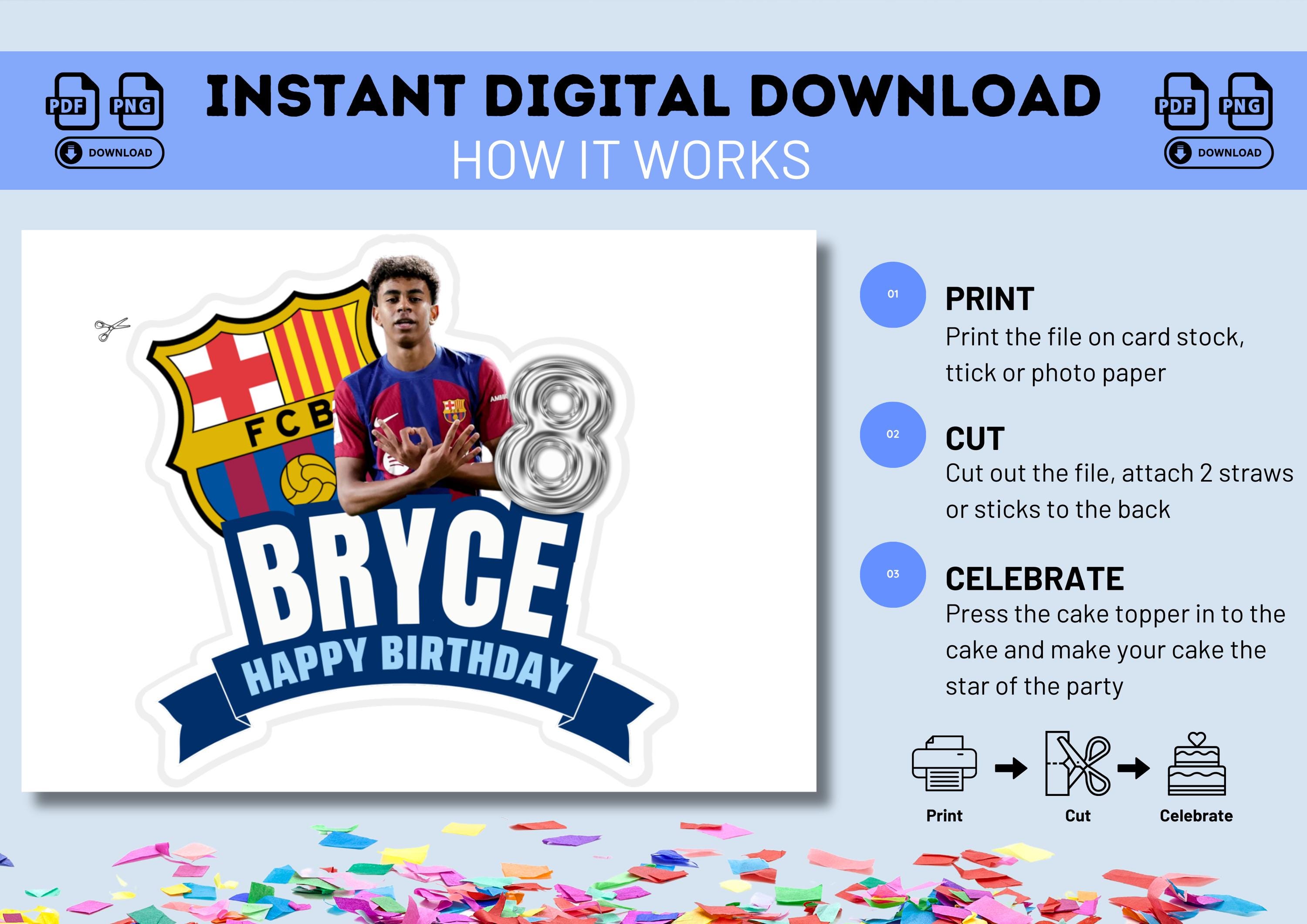Digital Lamine Yamal FC Barcelona | Football Cake Topper | Football ...
