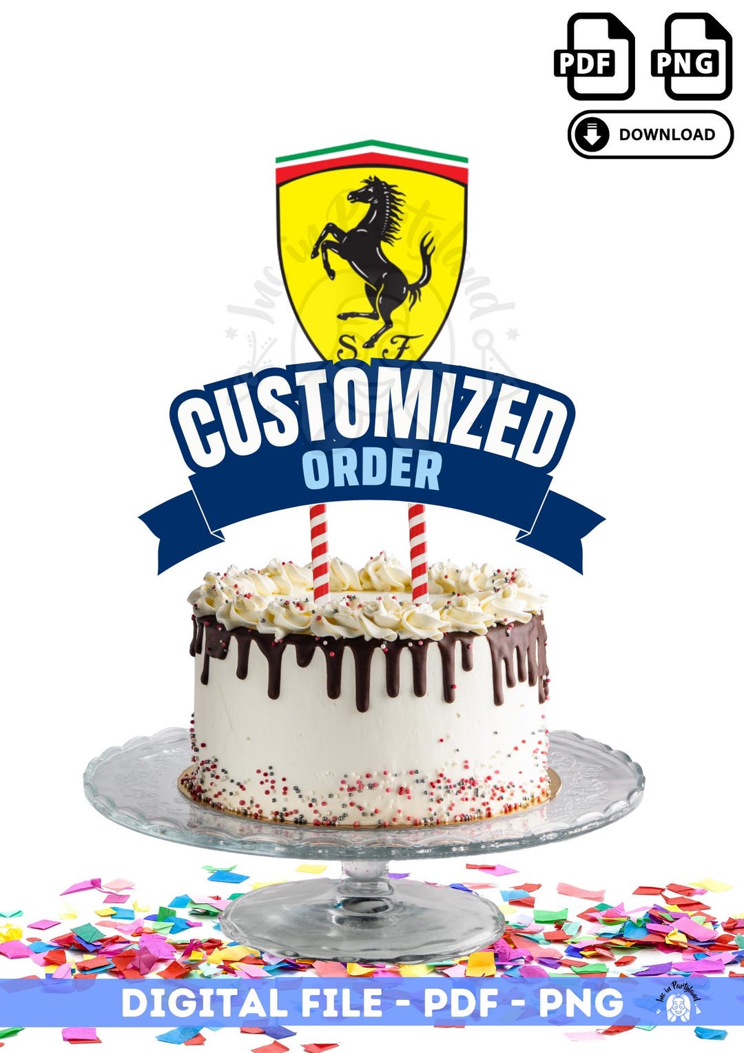 Custom Formula 1 Ferrari Cake Topper F1 I Name Cake Topper - Etsy