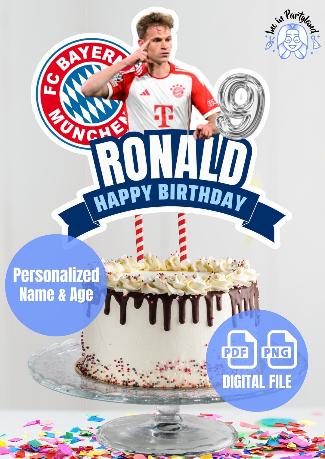 Digital Joshua Kimmich Cake Topper Joshua Kimmich Soccer Themed Topper ...