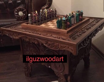 Backgammon Chess Table - Etsy