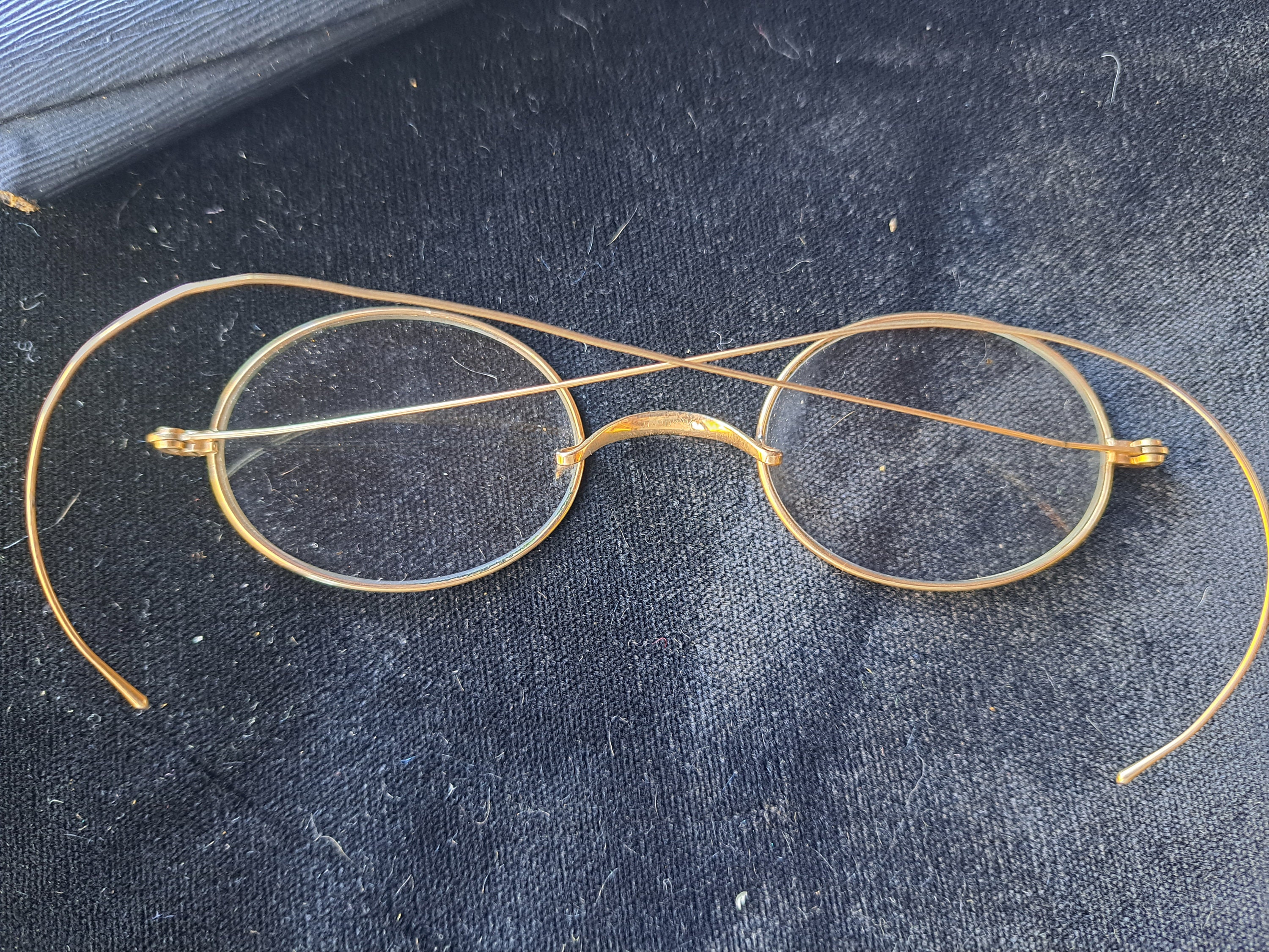 Antique 1900s Gold Filled Framed Wire Rim Round Eyeglasses W/ Case - Etsy