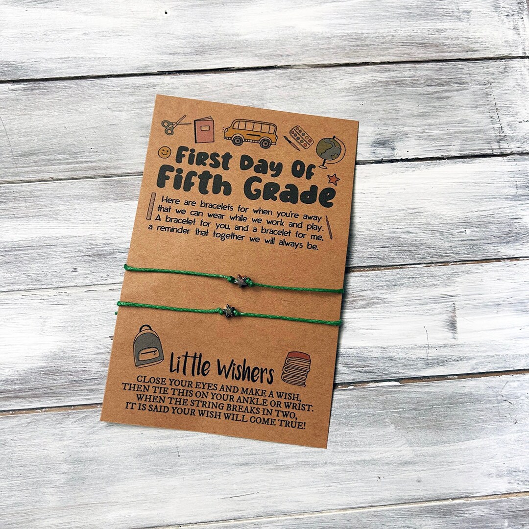 First Day of School Bracelets - First Day of 5th Grade - Mommy & Me ...