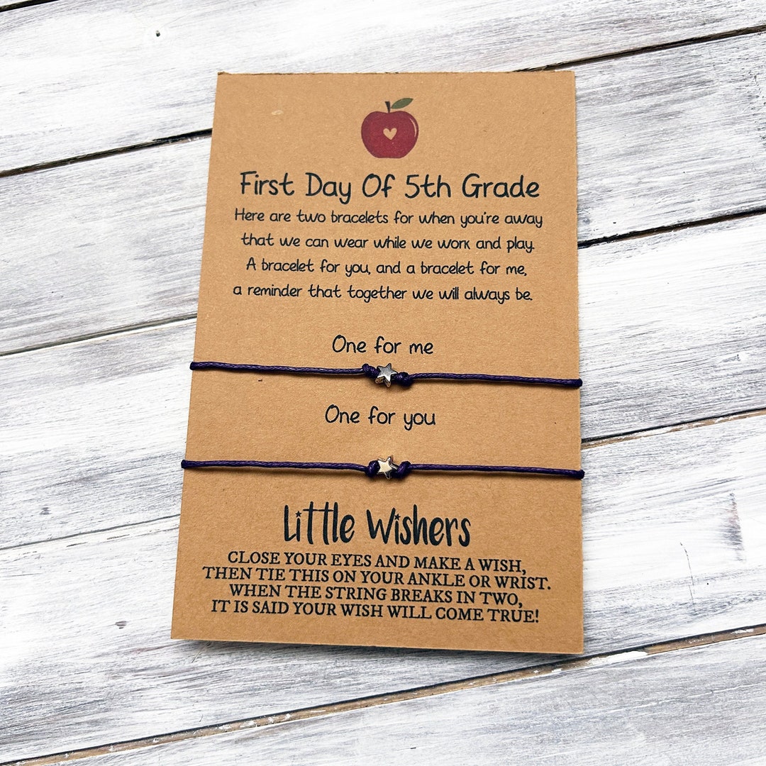 First Day of 5th Grade - First Day of School Bracelet - Mommy & Me ...