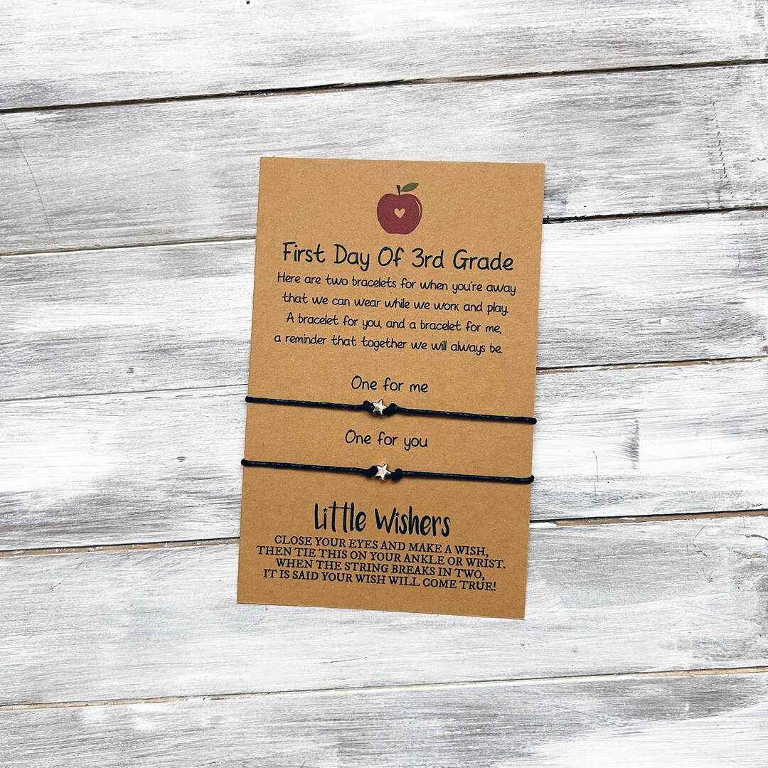 First Day of 3rd Grade - First Day of School Bracelet - Mommy & Me ...