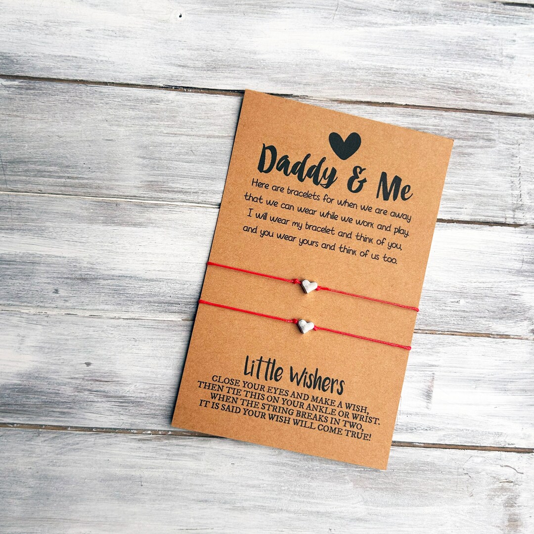 Daddy & Me Bracelet Set - Kids Separation Anxiety - Comfort Bracelet ...
