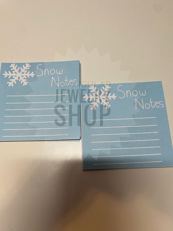 Snow Notes Memo Pads Handmade notepads Snow Blue White | Etsy