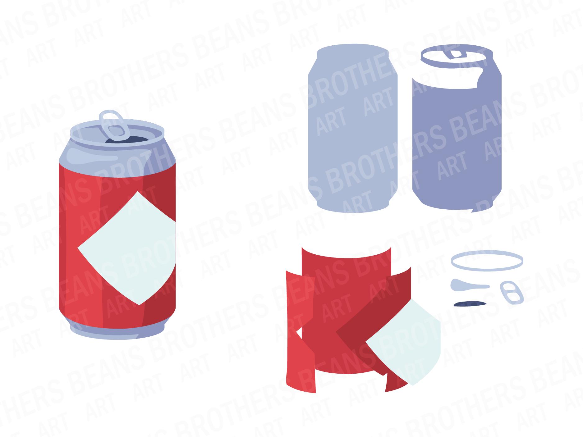 Soda Can SVG, Layered Aluminum Pop Top PNG DXF Cricut Cut Files Canva ...