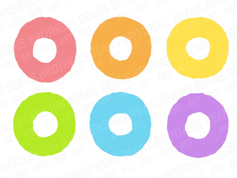 Froot Loops SVG, Layered Rainbow Cereal Pieces, Fruit Ring Breakfast ...