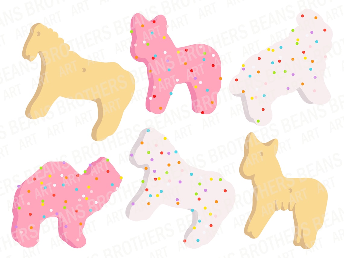 Circus Animal Cracker Frosted Cookie Kids' Snack Bundle Layered SVG PNG ...