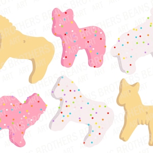 Circus Animal Cracker Frosted Cookie Kids' Snack Bundle Layered SVG PNG ...