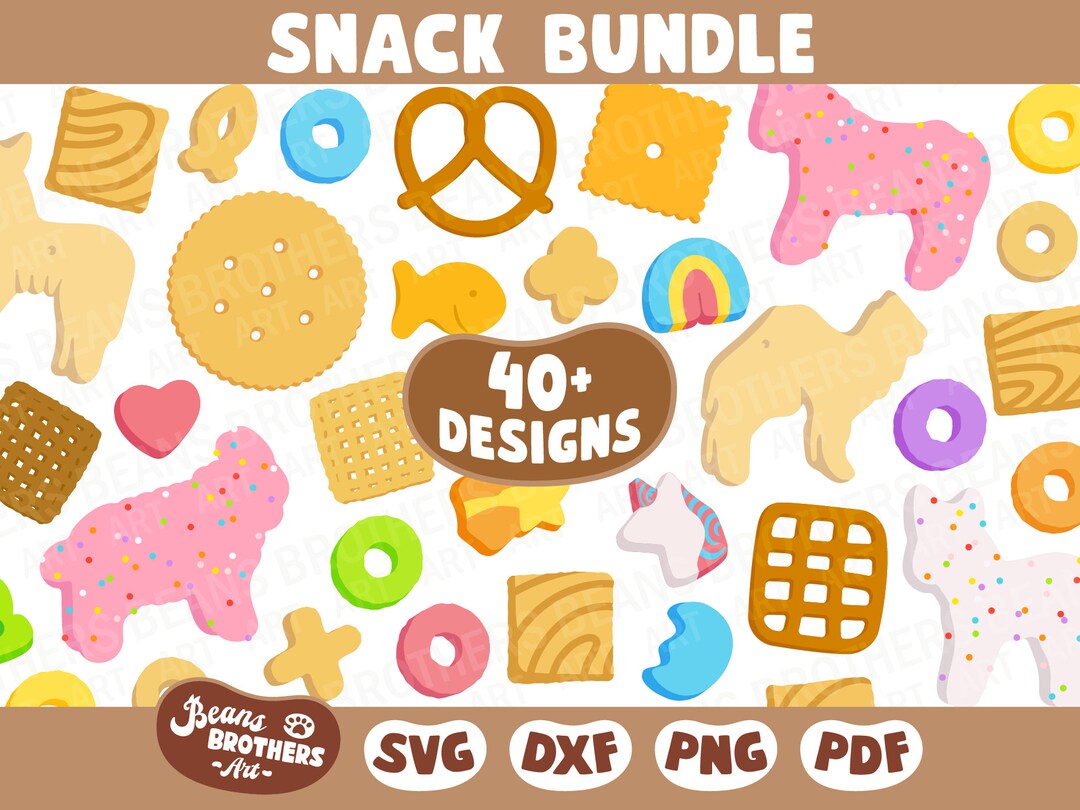 Snack Cracker Layered SVG Bundle + PNG DXF Cricut Canva File - Pretzel ...