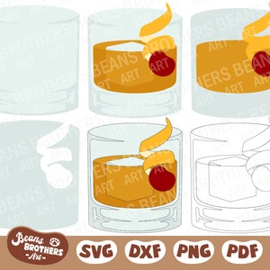 Old Fashioned Glass Dxf - Etsy