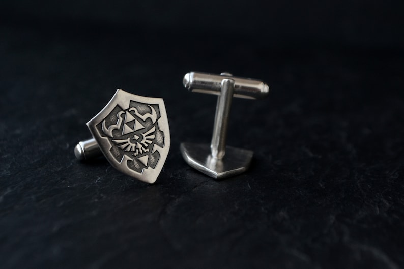 Legend of Zelda Hylian Shield Cufflinks Sterling Silver Zelda - Etsy
