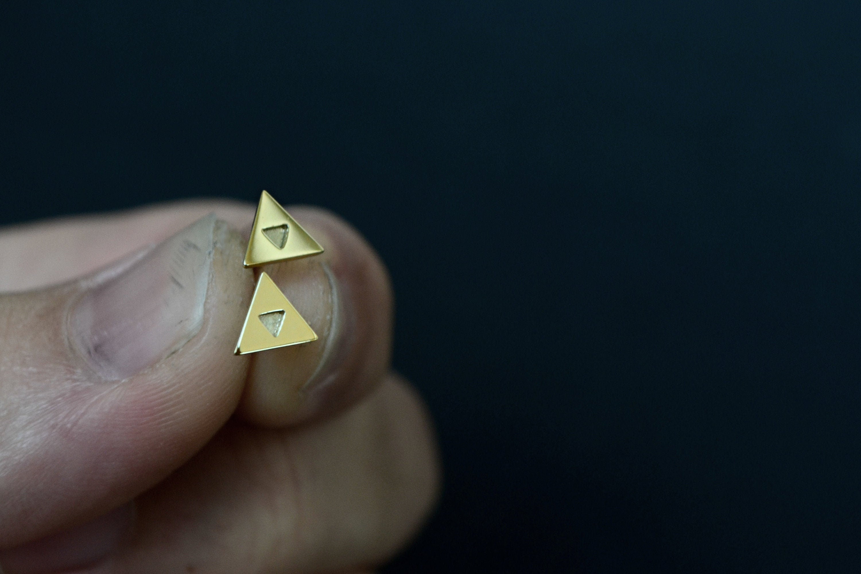 14K Gold Legend of Zelda Triforce Earrings: Geeky Jewelry - Etsy