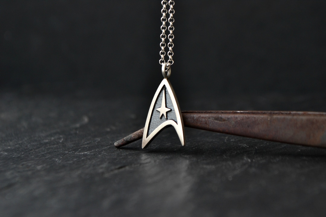 Command Necklace Jewelry 925 Sterling Silver Geek Men Space Trekkie ...