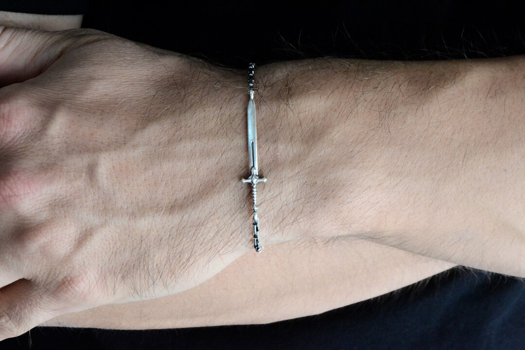 Sword Dagger Bracelet 925 Sterling Silver Gothic Vampire Medieval Sword ...