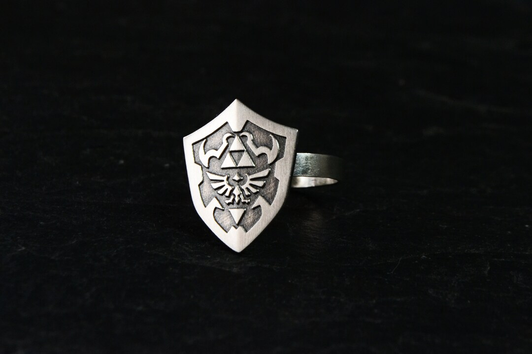 Legend of Zelda Ring Hylian Shield Ring 925 Sterling Silver Zelda Gamer Geek Jewelry - Etsy