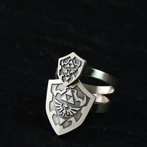 Legend of Zelda Couples Ring Hylian Shield Ring 925 Silver Zelda Gamer ...