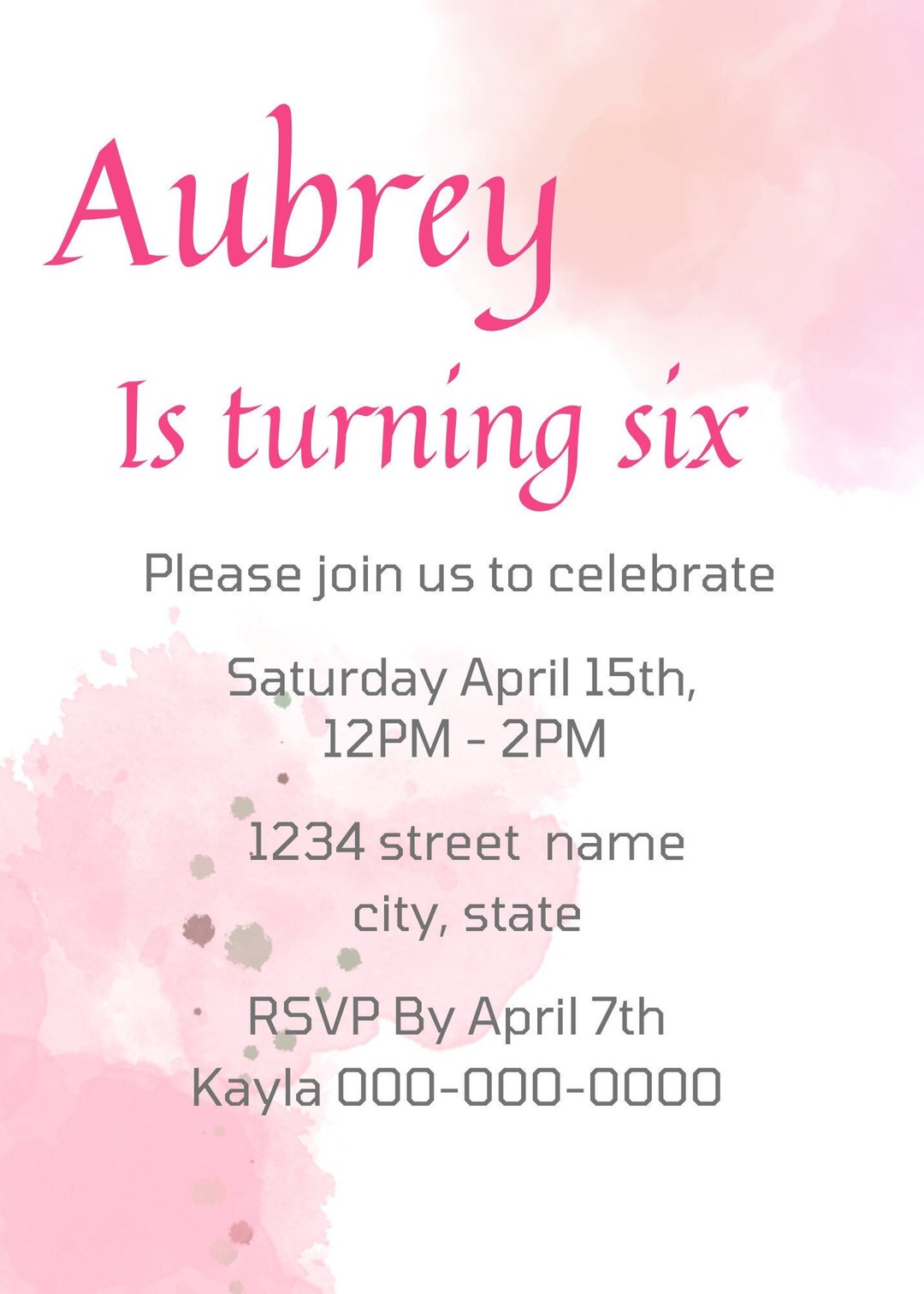 Birthday Girl Invitation Template - Etsy