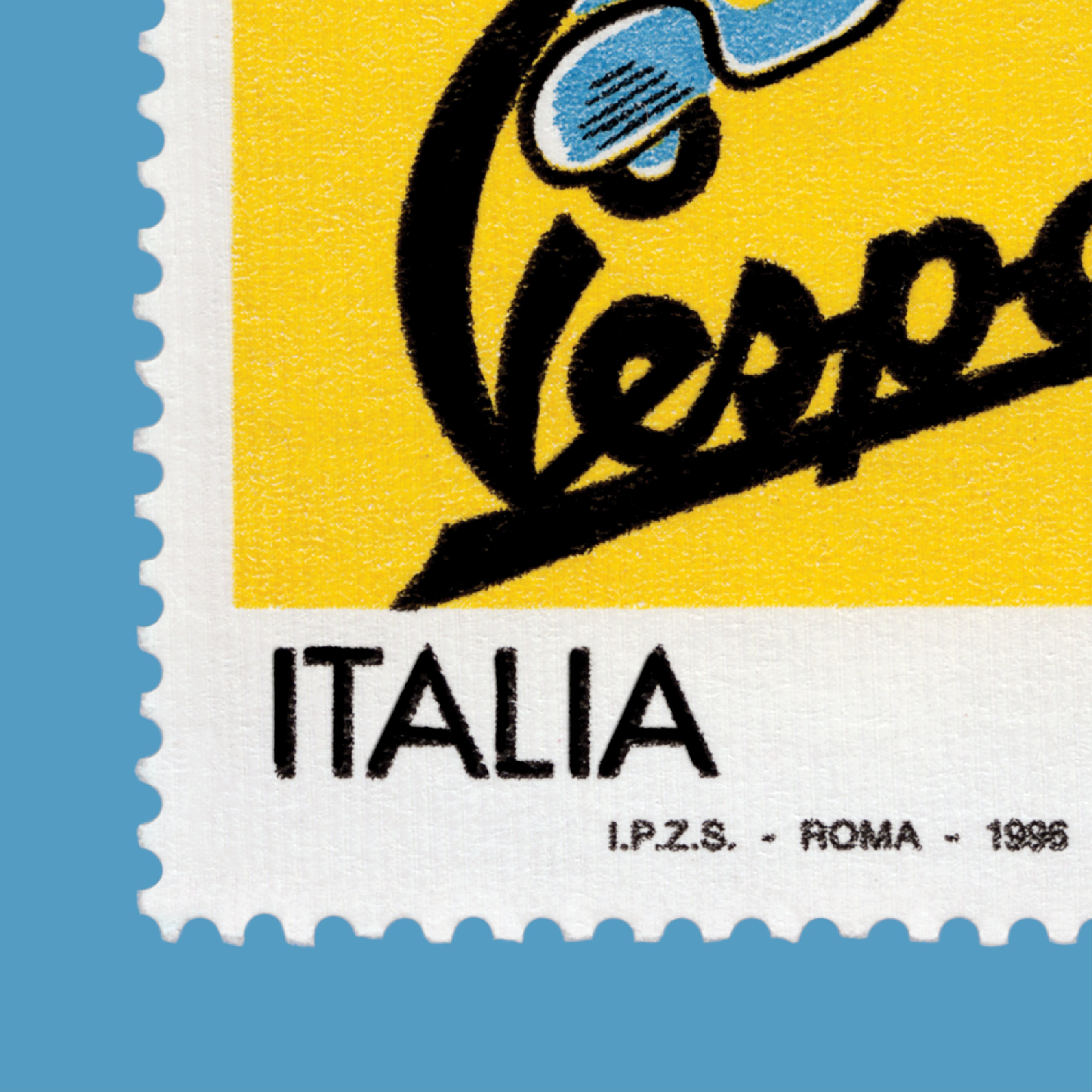 Blue Vespa Piaggio Poster, Italian Scooter Print, Retro Mod Subculture ...