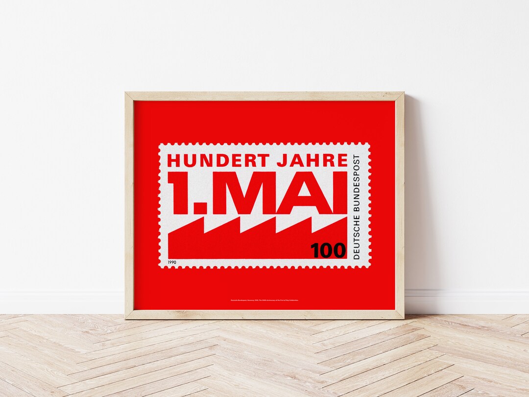 Bold Red 1st of May Celebrations Poster, Abstract Triangle Bunting ...