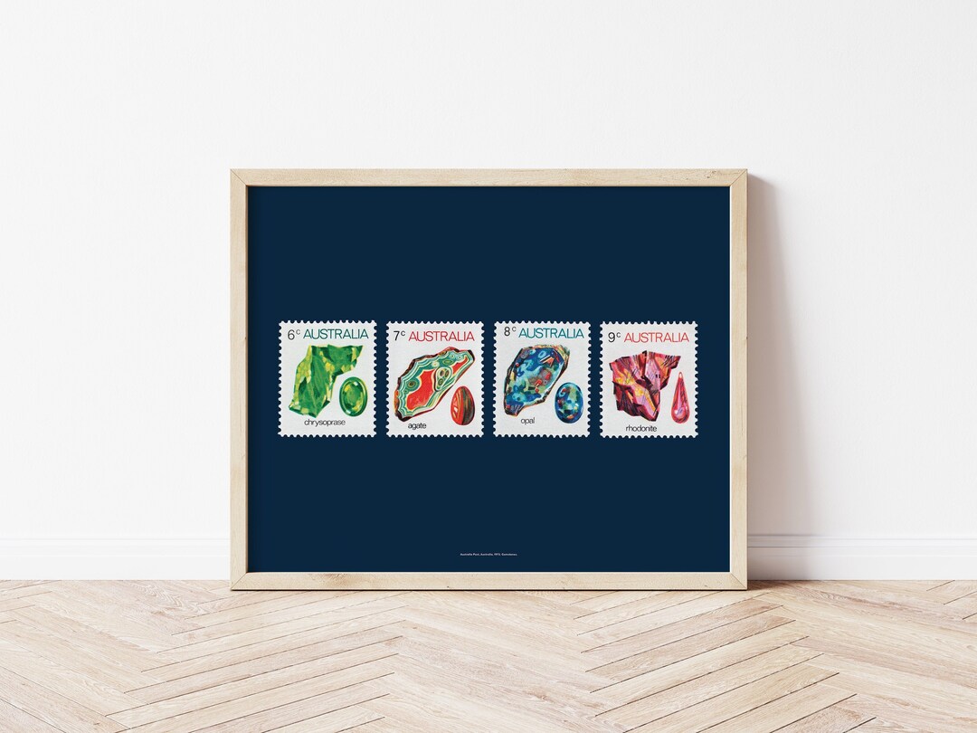 Crystal Gemstone Art Print, Geode Poster, Agate Slice, Birthstone Opal ...