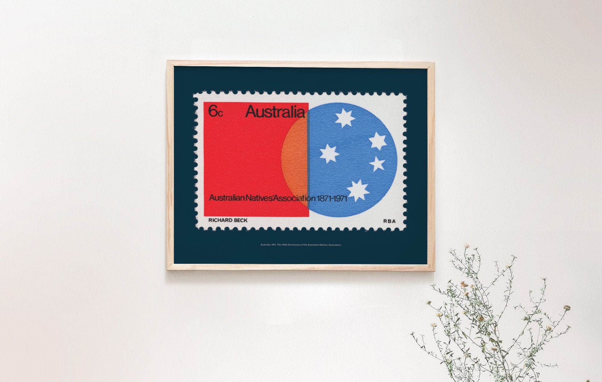 Printable Australia Postage Stamp Poster 1971, Downloadable Geometric ...