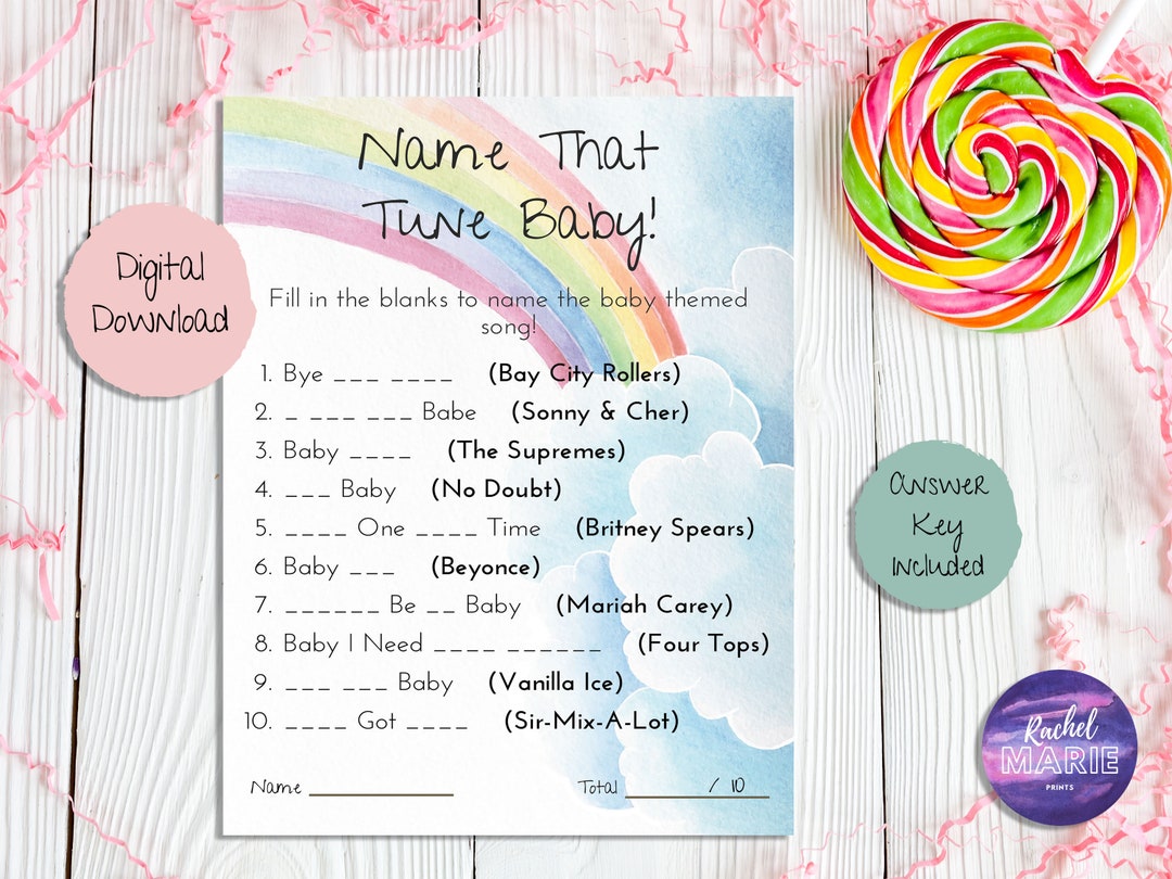 Baby Shower Games Rainbow Theme Baby Shower Game PRINTABLE - Etsy